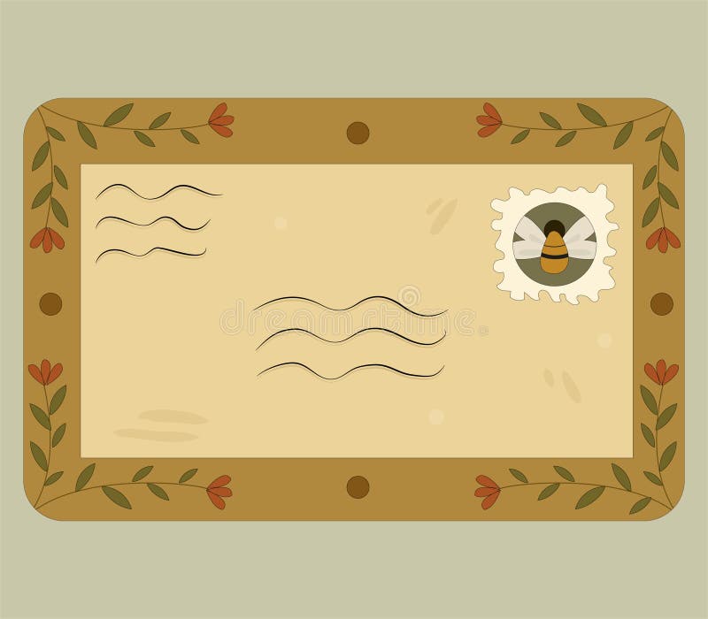 Delicate Vintage Envelopes with Floral Elements Stock Vector ...