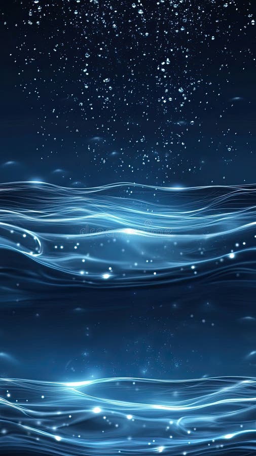 Delicate Water Droplets Rest on a Vibrant Blue Surface, Exhibiting ...