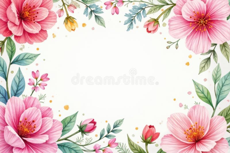 Delicate Watercolor Floral Pattern for Spring Flyer Design , Card ...