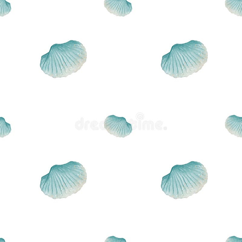 Watercolor Shell Pattern for Textile and Packaging Design with Seamless ...