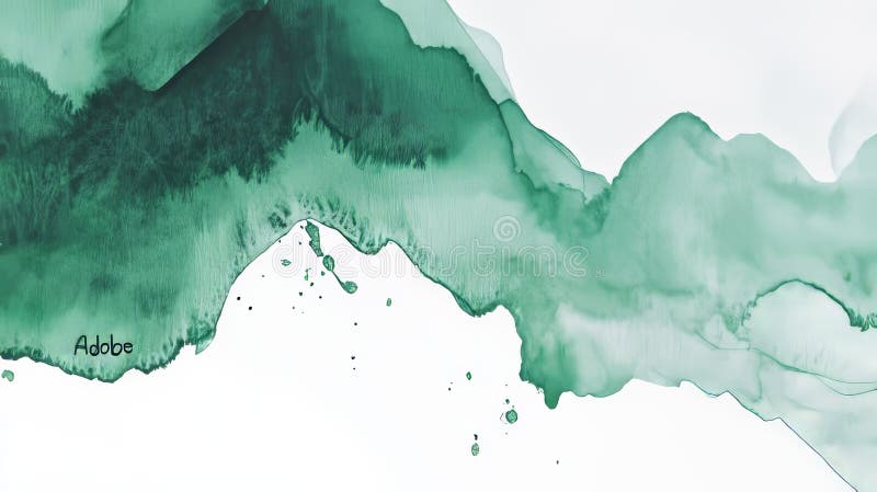 A Delicate, Watercolor Transition in Multiple Hues of Green Stock ...