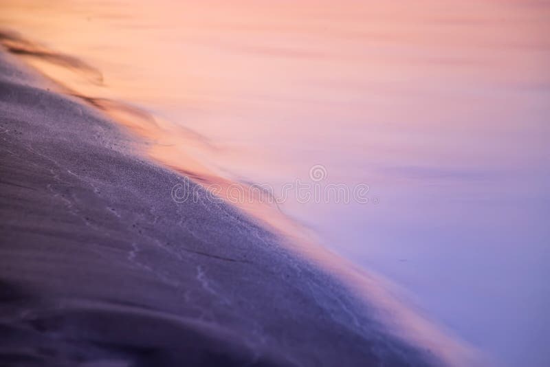 Delicate Waves Near the River Bank at Sunset Stock Photo - Image of ...