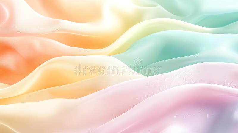 Delicate Waves of Pastel-colored Fabric Ripple Softly, Creating a ...