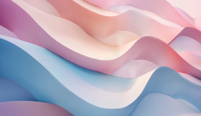 Delicate Waves of Pink and Blue Intertwine, Forming a Tranquil and ...