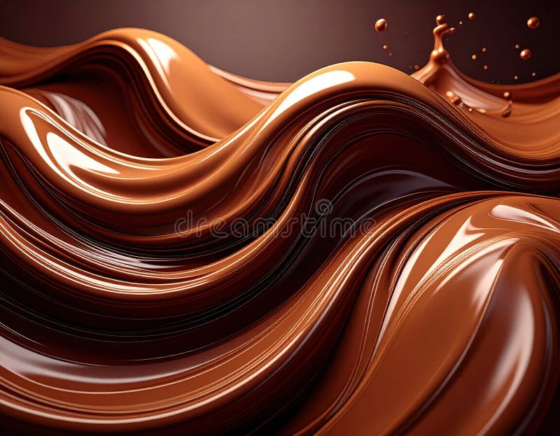 Delicate Waves of Silky Chocolate Create Stock Image - Image of craft ...