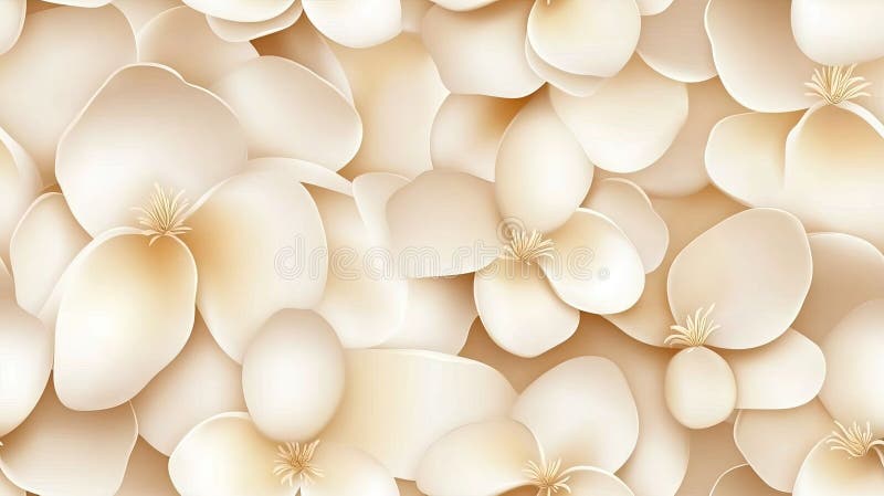 Delicate White Apple Blossoms Creating an Abstract Seamless Pattern in ...