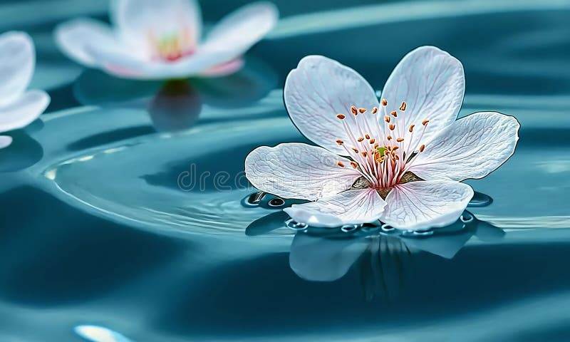 Delicate White Blossoms on Rippled Water Surface Stock Video - Video of ...