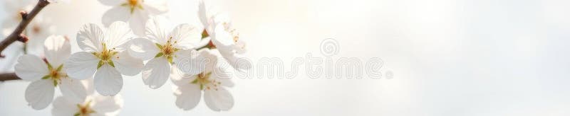 Delicate White Cherry Blossoms, Soft Light, Pristine White Background ...