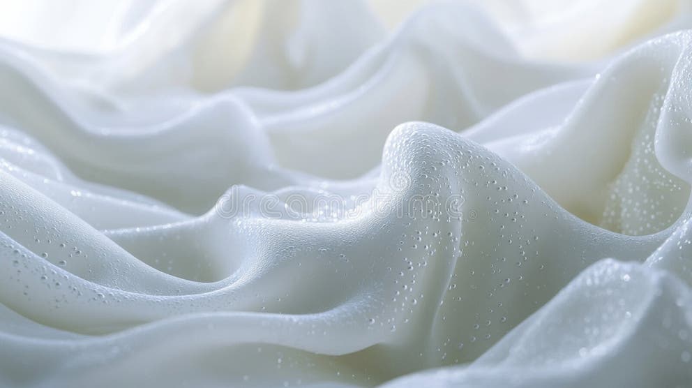 Delicate White Fabric Draped with Water Droplets Stock Illustration ...