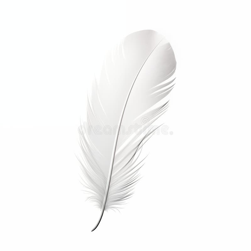 Delicate White Feather Resting on a Flat Surface, Showcasing Its ...