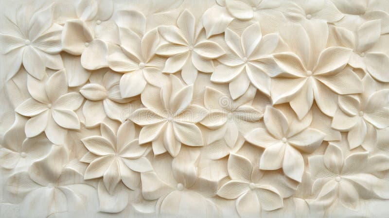 Delicate White Floral Patterns Create an Elegant Texture on a Pale ...
