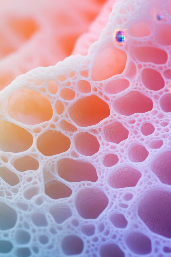 Delicate White Framework Forms Organic Lattice. Holes Connect To Create ...