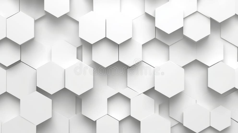 A Delicate White Hexagonal Background Featuring Geometric Lines ...
