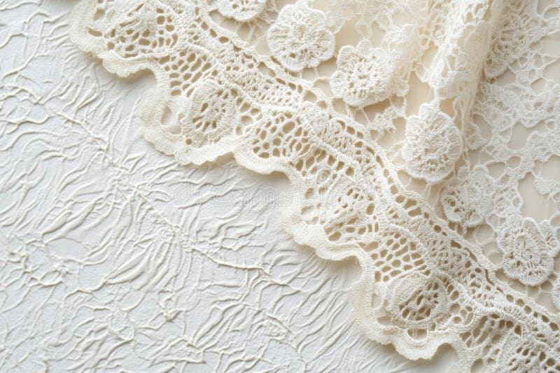 Delicate White Lace on Textured Background, a Symbol of Elegance and ...