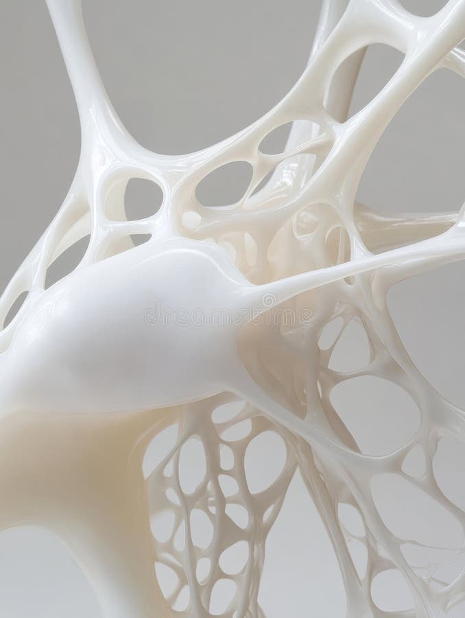 Delicate White Organic Shapes Intertwined Abstract Biomorphic Network ...