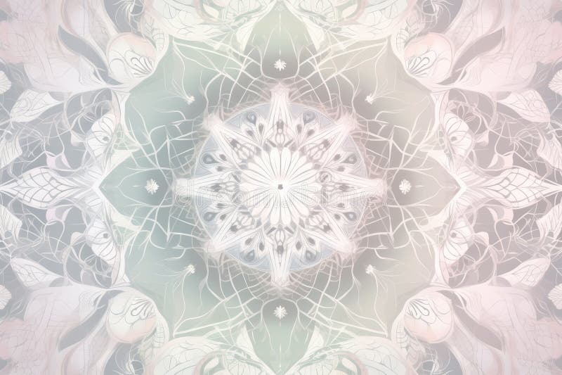 Delicate White and Pastel Mandala Pattern with Soft, Flowing Lines ...