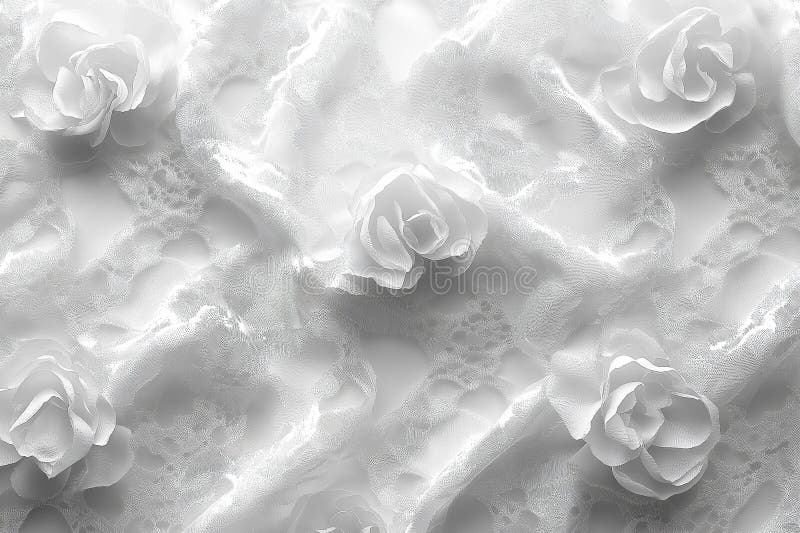 Delicate White Roses on an Elegant Lace Backdrop Evoke a Sense of ...