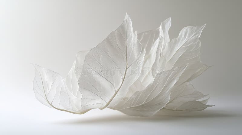 Delicate White Skeleton Leaves Creating a Soft and Elegant Composition ...