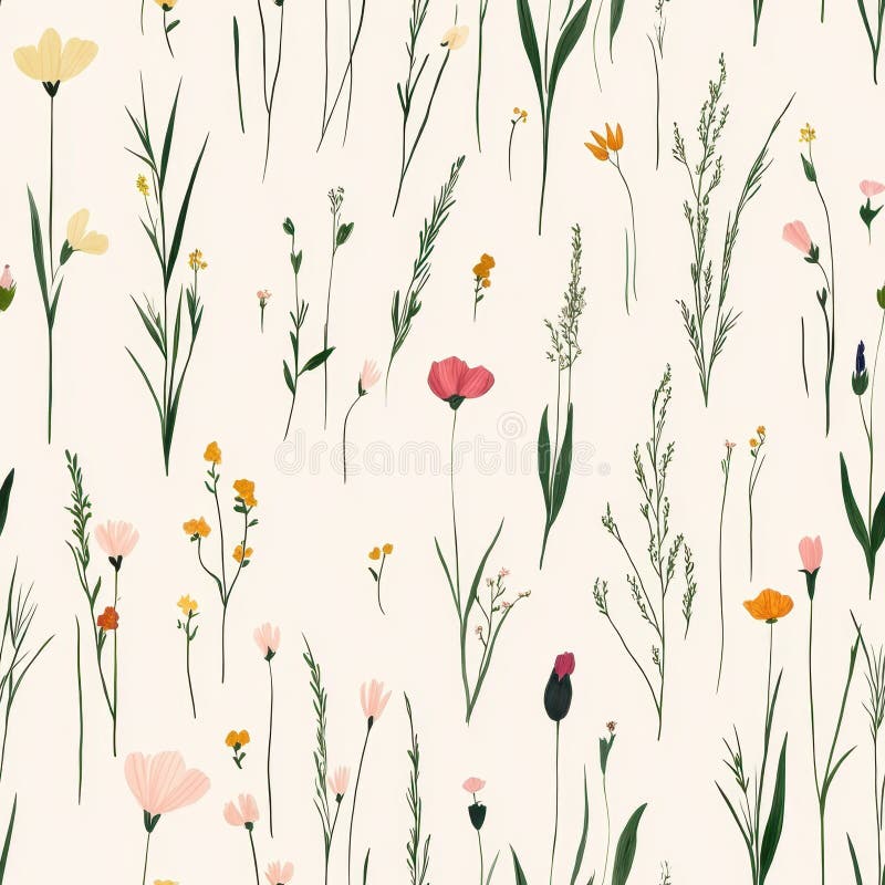 Delicate Wildflower on Cream Background for Nature-Inspired Design ...