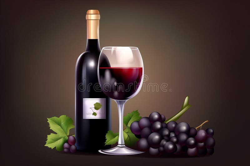 Delicate Wine Vector Graphic Illustration. Generative Ai Stock ...