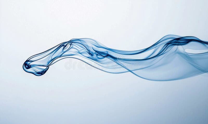 A Delicate Wisp of Blue Smoke Gracefully Dances Against a Soft, Light ...