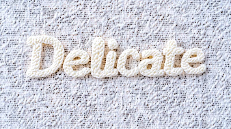 Delicate Word Crafted from Intricate Lace Pattern on White Background ...