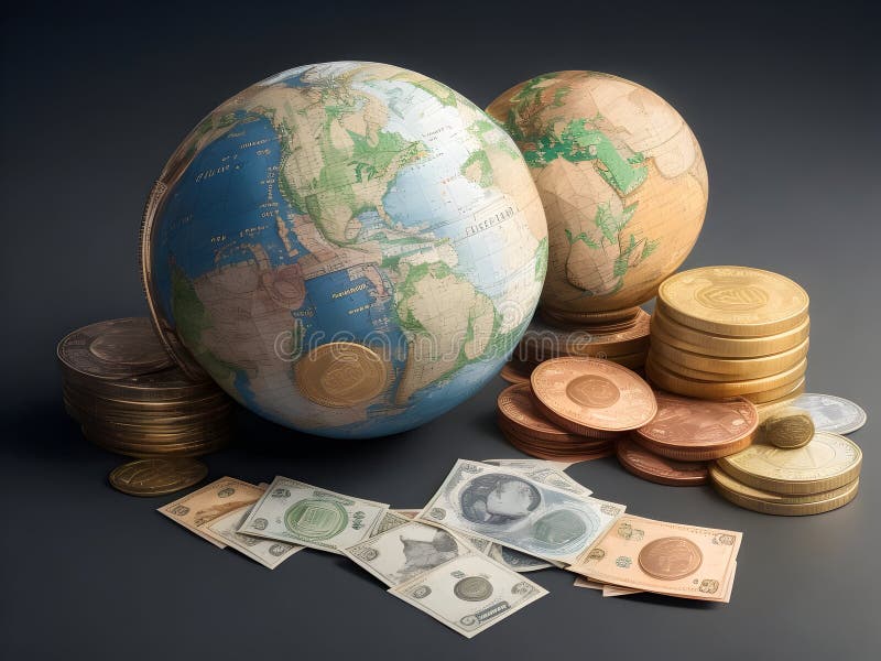 Globe and money stock illustration. Illustration of money - 292732635