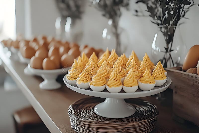 Deviled Eggs Platter stock illustration. Illustration of dish - 374403744