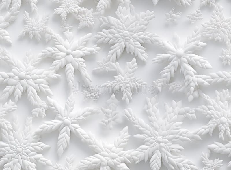 A Delicately Embossed Snowflake Pattern Graces the Surface of White ...
