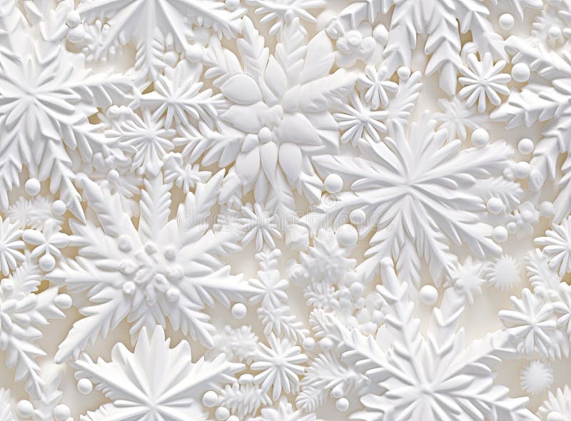 A Delicately Embossed Snowflake Pattern Graces the Surface of White ...