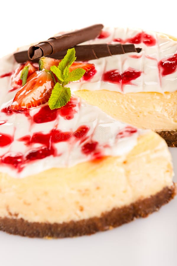 Delicioso Cremoso Del Postre Fresco Del Pastel De Queso De La Fresa