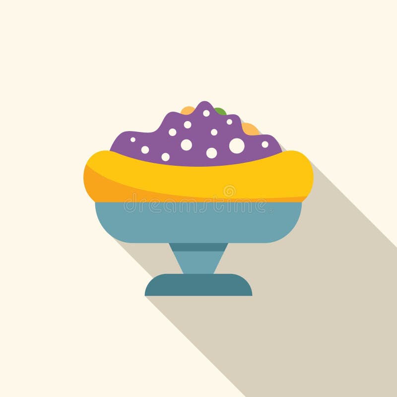 Delicious Acai Bowl With Toppings In A Glass Bowl Stock Illustration Illustration Of Tasty