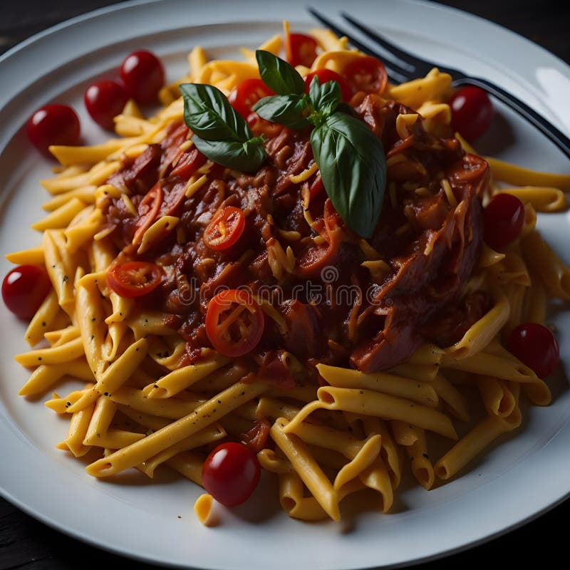 Colorful Chees Pasta Plate Ai Generated Stock Illustration ...