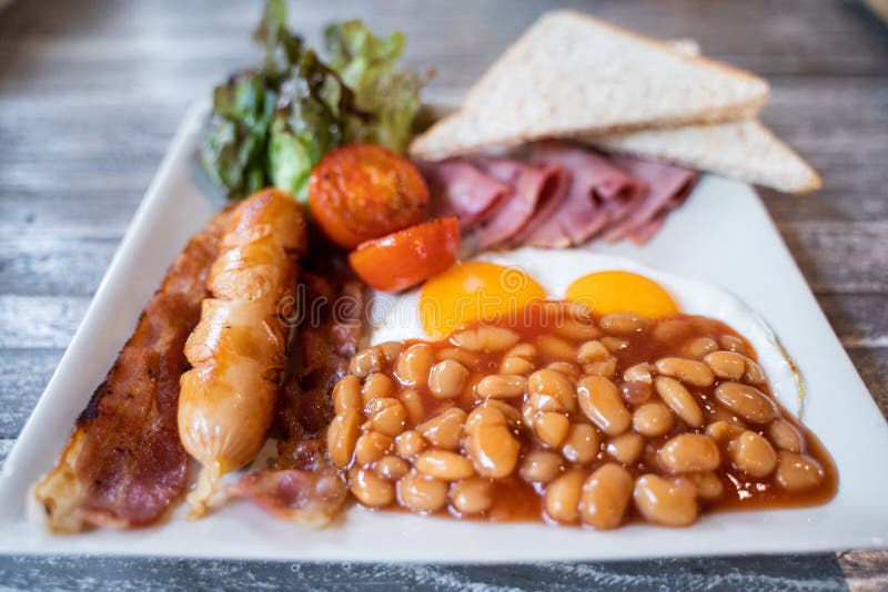 Delicious American Breakfast for Eat Stock Photo - Image of sausage ...