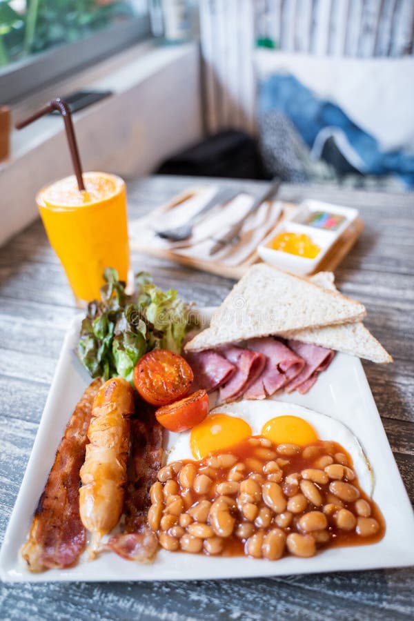 Delicious American Breakfast for Eat Stock Image - Image of bread ...