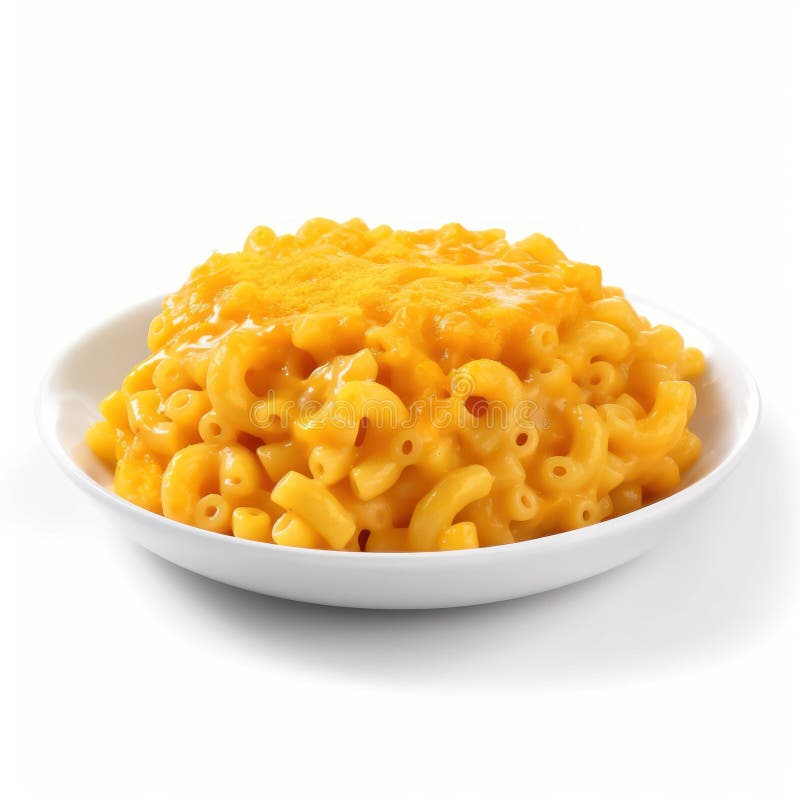 Delicious American Macaroni and Cheese on a Plate Isolated on White ...