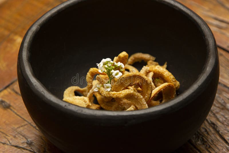 Delicious Appetizer of Fried Pork Rinds Stock Image - Image of ...