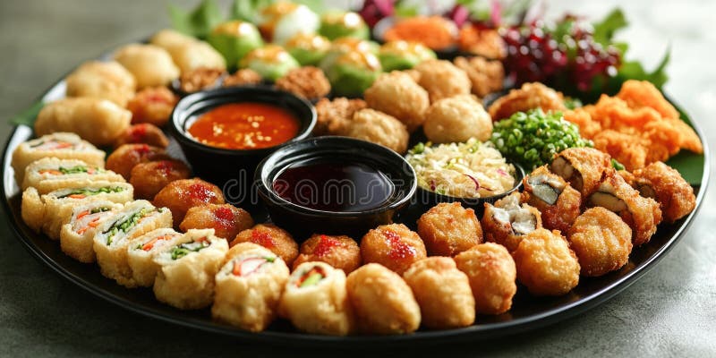 Delicious Appetizer Platter Stock Image - Image of tray, fries: 371793329