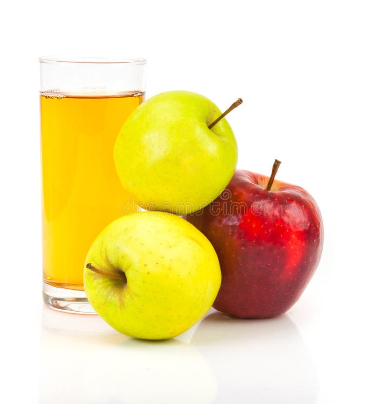 Delicious Apple Juice in Glass and Apples Stock Image - Image of cold ...