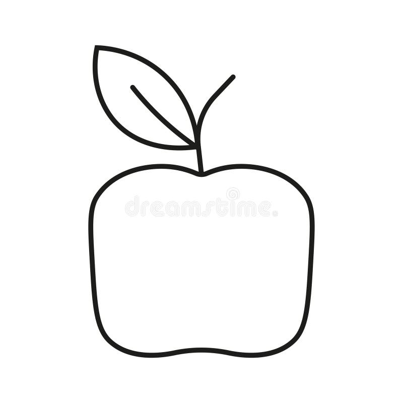 Delicious Apple Line Art Icon. Stock Vector - Illustration of ...