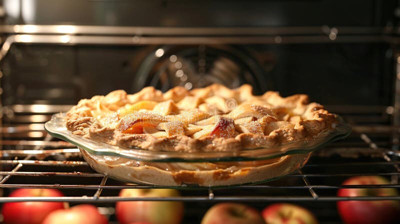 Delicious Apple Pie Cooked in the Oven. Generative Ai Stock Image ...