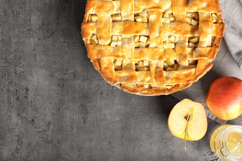 Delicious Apple Pie on Table Stock Photo - Image of napkin, crust ...