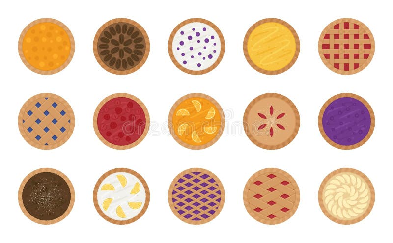 Delicious Array of Pie Icon Set Vector Illustration Stock Vector ...