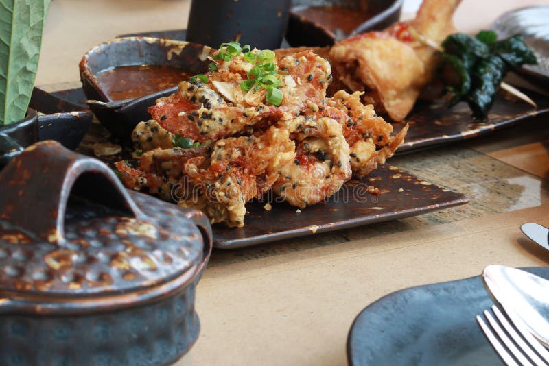 Delicious Asian Thai Dishes, Fried Soft Shell Crab with Salt and Pepper ...