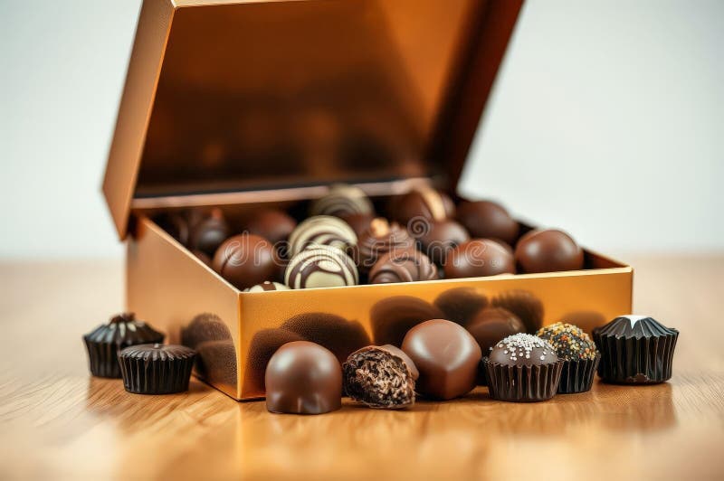 Delicious Assorted Chocolates Box Stock Illustration - Illustration of ...