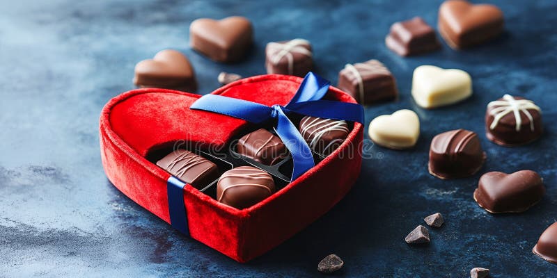Delicious Assorted Chocolates in Red Heart Shaped Box Valentine S Day ...