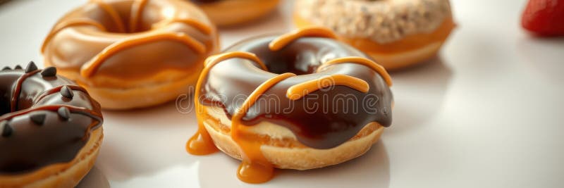 Delicious Assorted Donuts Arranged on a Plate with Chocolate and ...