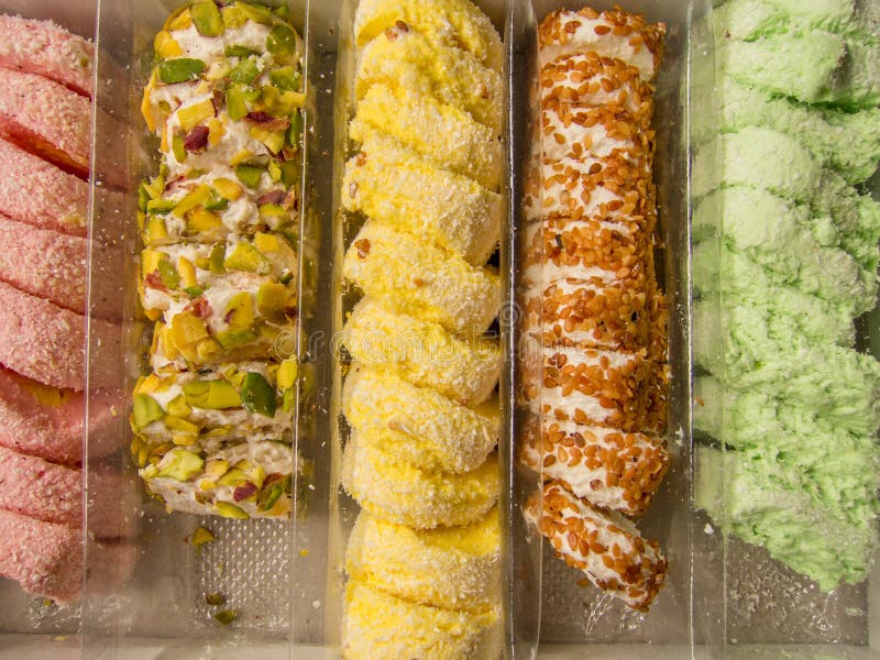 Delicious Assorted Turkish Delight Stock Photo - Image of conserve ...