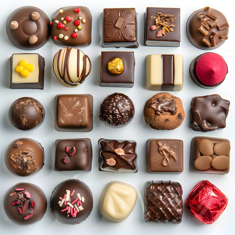 Delicious Assortment of Assorted Chocolates Displayed in a Transparent ...