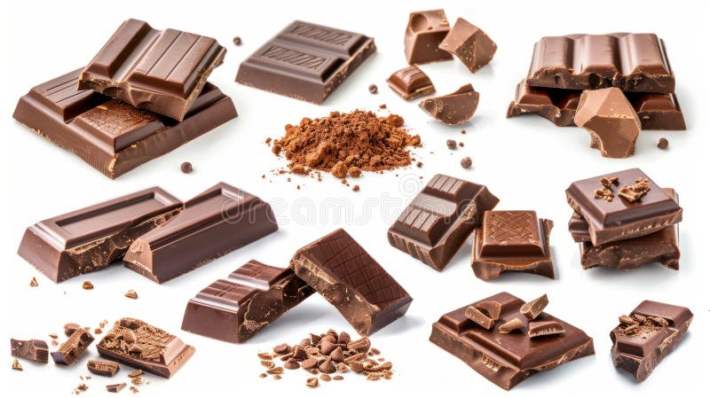 Delicious Assortment of Chocolate Bars and Pieces are Displayed ...